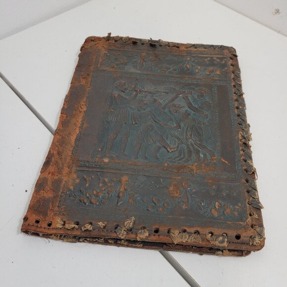 Vintage | Accents | Very Old Antique Leather Embossed Book Cover | Poshmark
